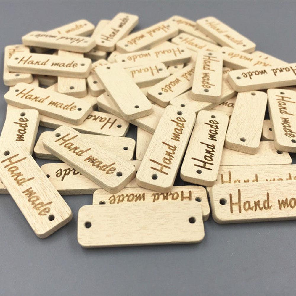 Buy Sewing Natural Scrapbooking 'Hand Made' Buttons Lettering 2-hole at ...
