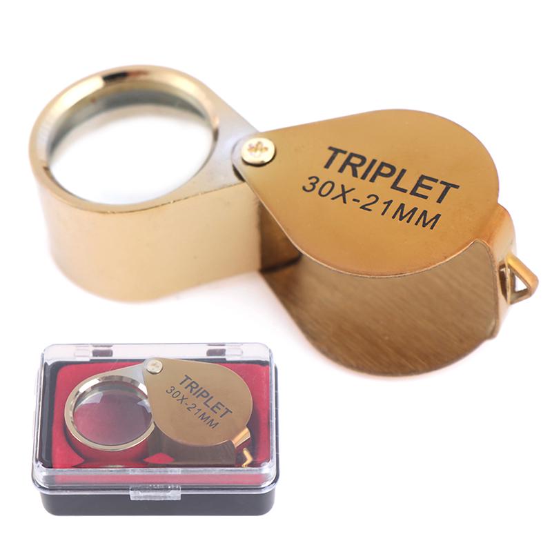 30X 21Mm Jewelers Magnifier Gold Eye Loupe Jewelry Magnifying Glass ...