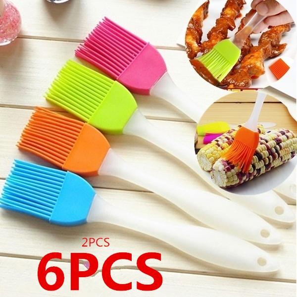 6PCS/2PCS Silicone Brush Lint-free Safe and Healthy BBQ Oil Cake Grease ...