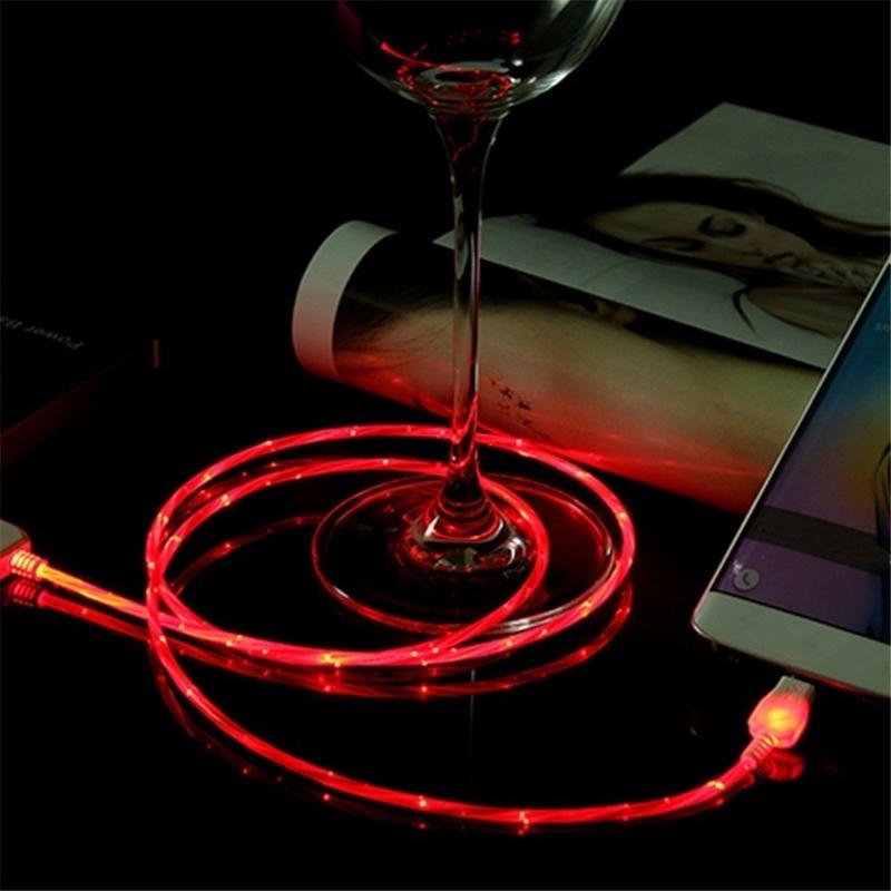 Buy 4 Colors Streamer Data Flowing LED Light Fast Charge Cable Suitable ...