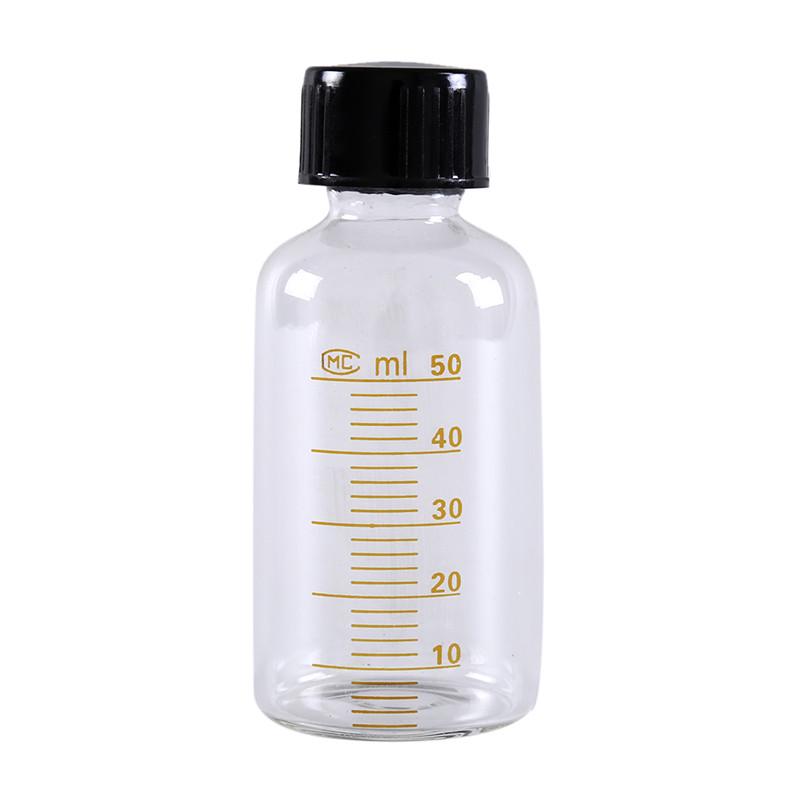 Buy 1Pcs 50Ml Scale Lab Glass Vials Bottles Clear Containers With Black ...