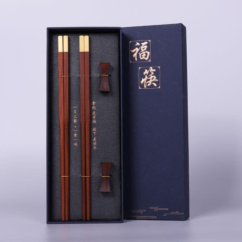 Buy 2 Pairs Chinese Chopsticks High Quality Premium Natural Red ...