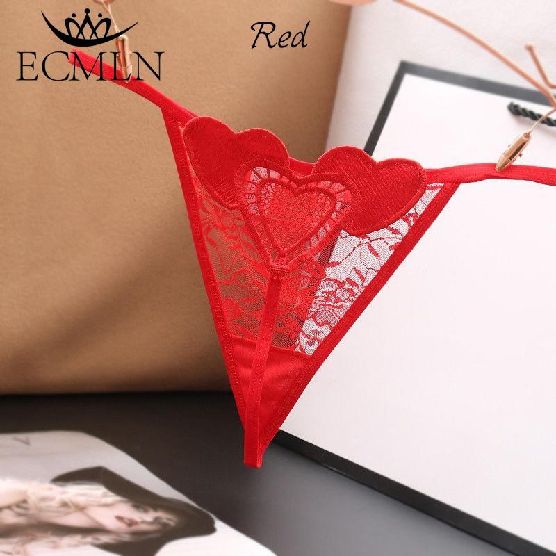 Kaufe Damen-Tangas, ouvert, niedrige Taille, Spitzen-Trägerhöschen, Liebesmuster, transparente ...