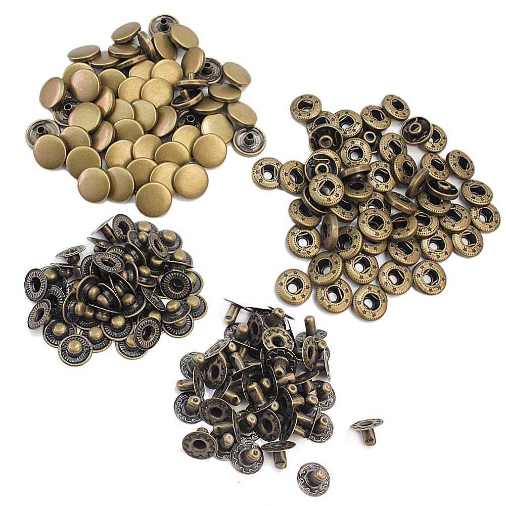 Cumpără 50 Pcs Bronze Metal Sewing Press Studs Buttons Snap Fasteners ...