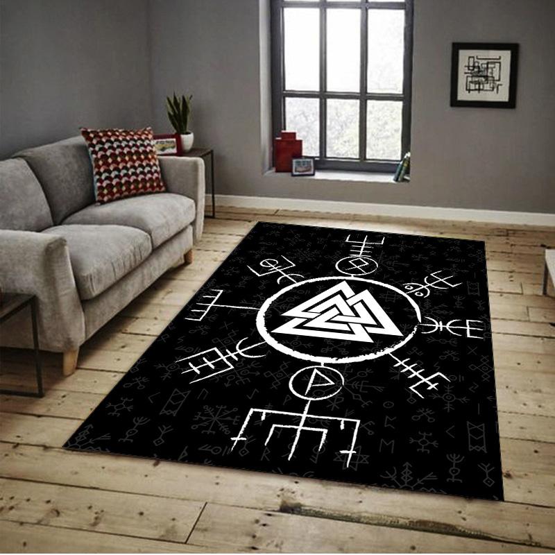 Buy The Vikings Ancient Scandinavian Norse Runes Axes Pattern Soft Rug ...