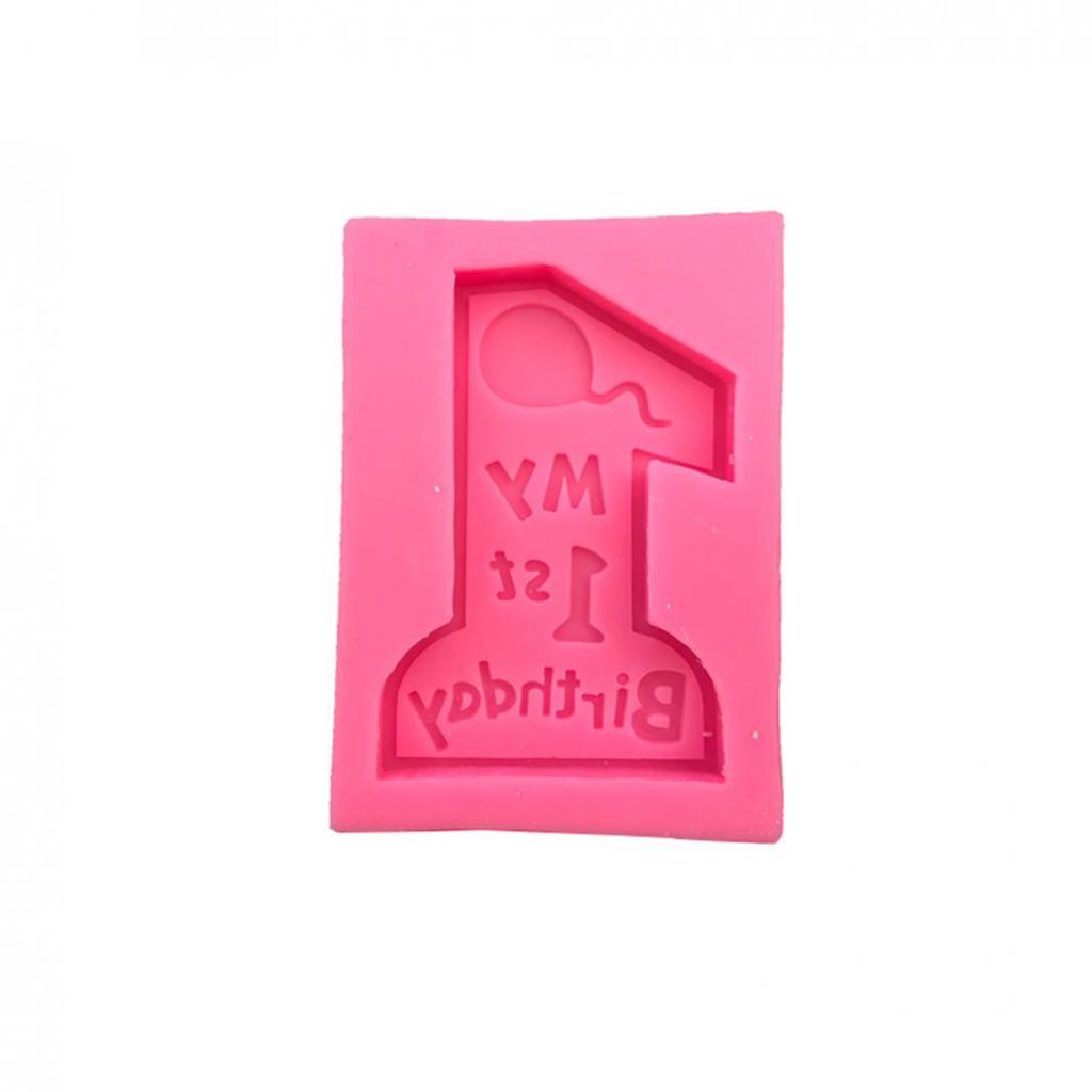 Buy Figure 1 Birthday Cake Mold Fondant Polymer Clay Plaster Decorative ...