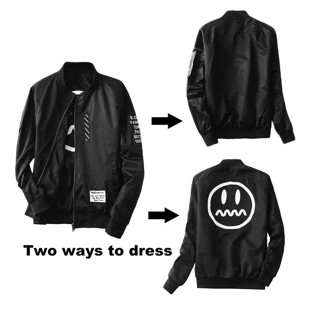 Buy Men's Both Side Windproof Outwear Casual Zipper Jacket at ...