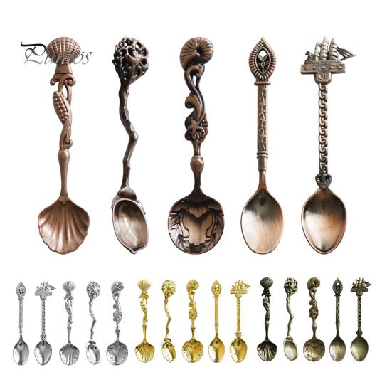 5Pcs Rust Proof Multifunction Coffee Spoon Retro Chic Alloy Dessert ...
