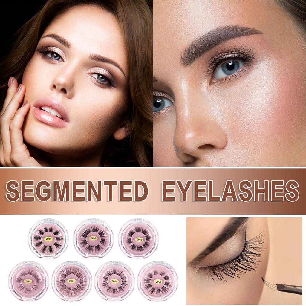 Buy DIY Cluster Eyelash Ribbon Segmented Eyelash Grafting Natural Soft ...