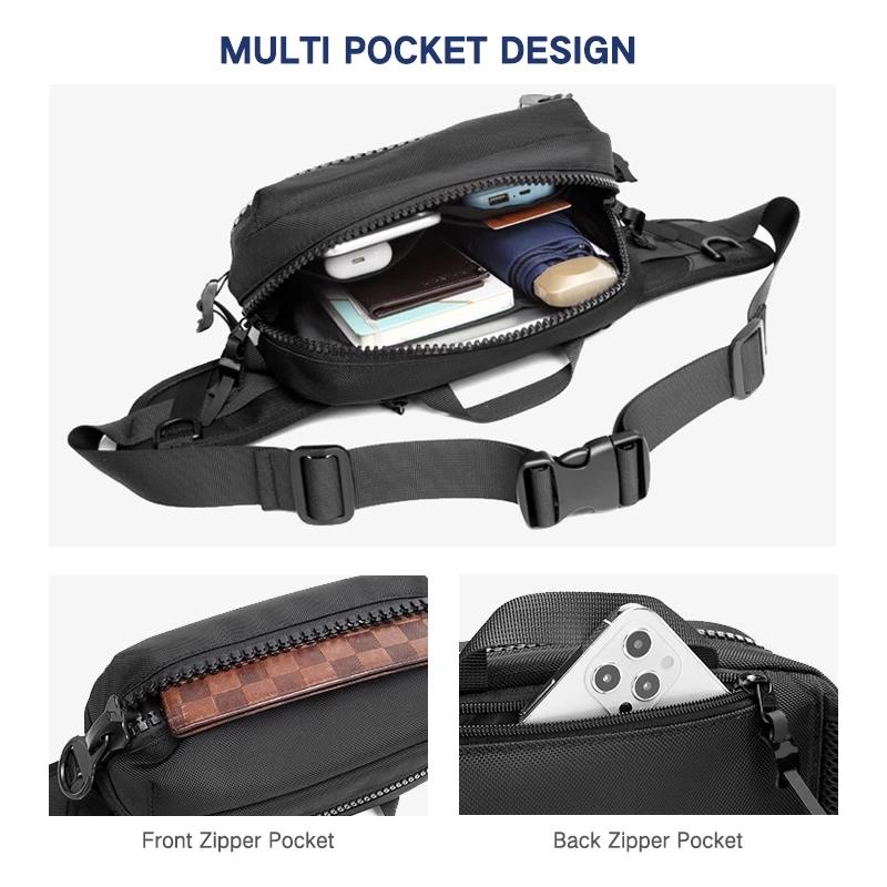 Buy OZUKO New Fashion Brand Waist Bag Men's Leisure Oxford Cloth Chest ...