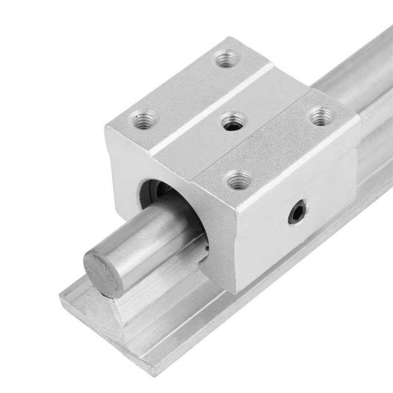 Buy 2Pcs SBR12 200mm Linear Slide Guide Shaft Rail 4Pcs SBR12UU Bearing ...