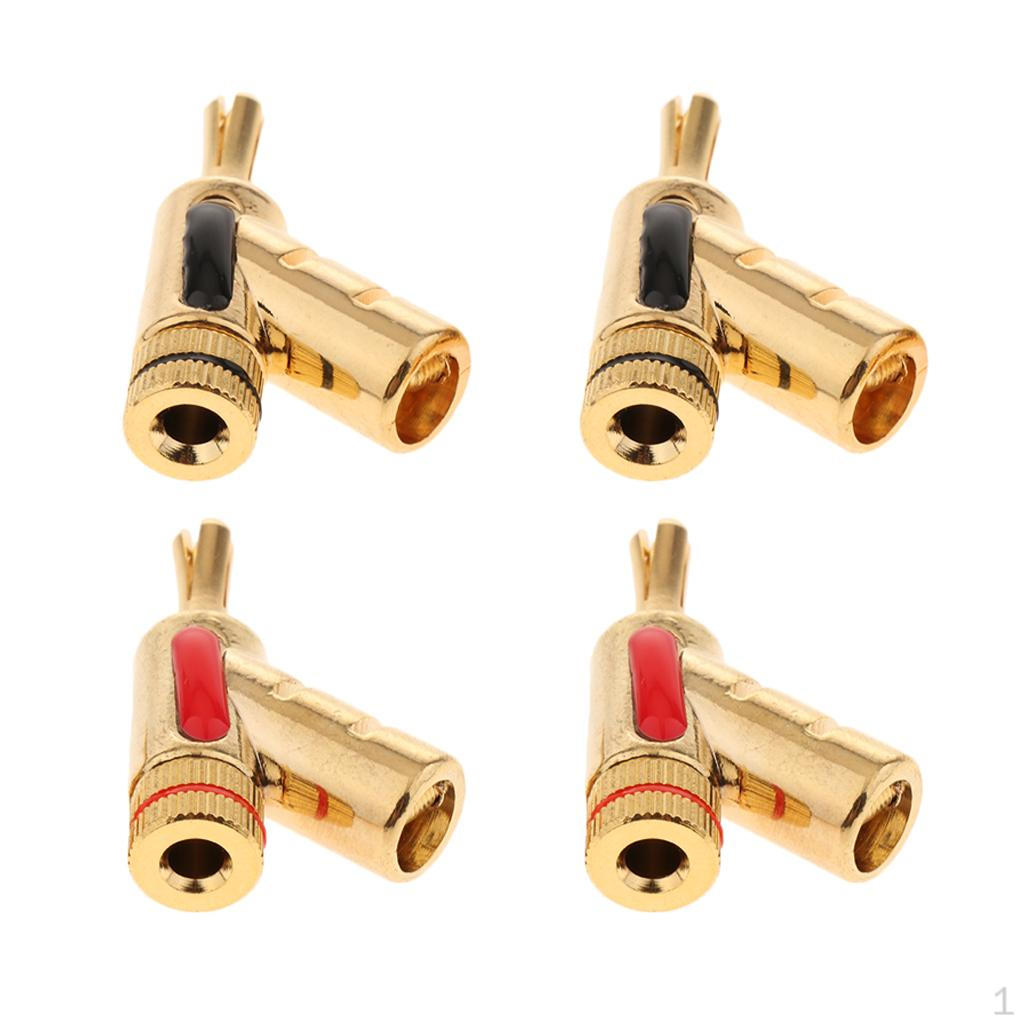 Satın alın 4pcs 4mm Banana Plugs Speaker Wire Connectors SelfLock ...