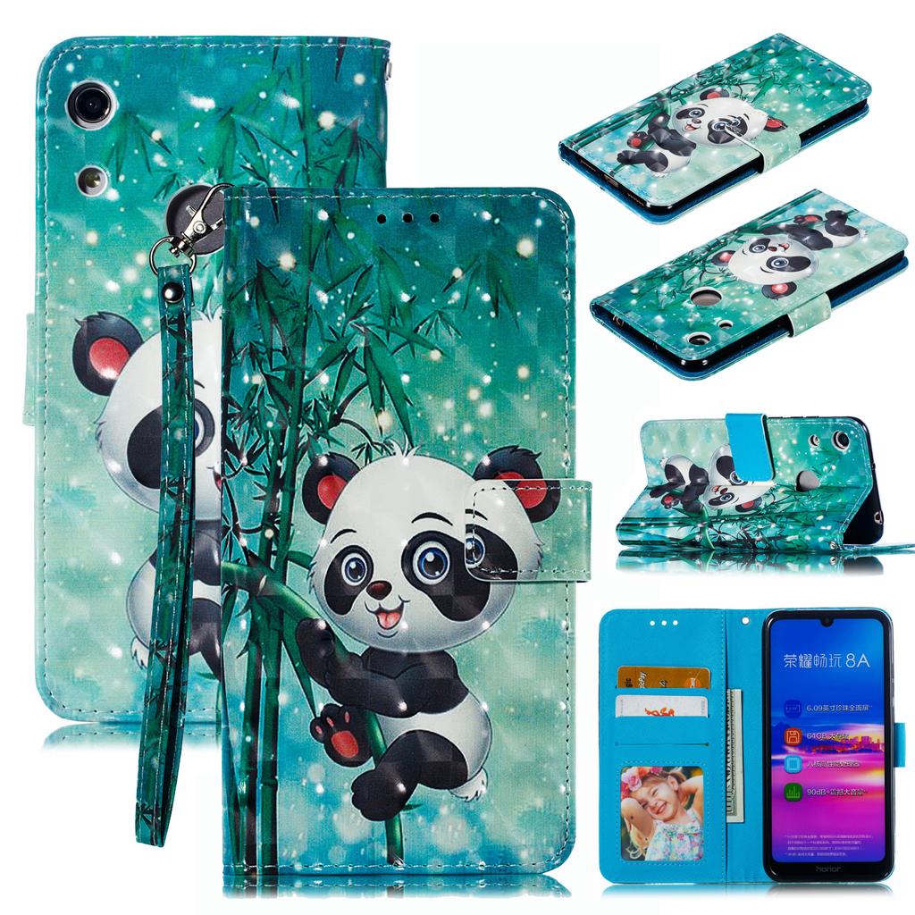 Buy Lovely Panda Pattern Flip Leather Case Built In Soft TPU Phone Case ...