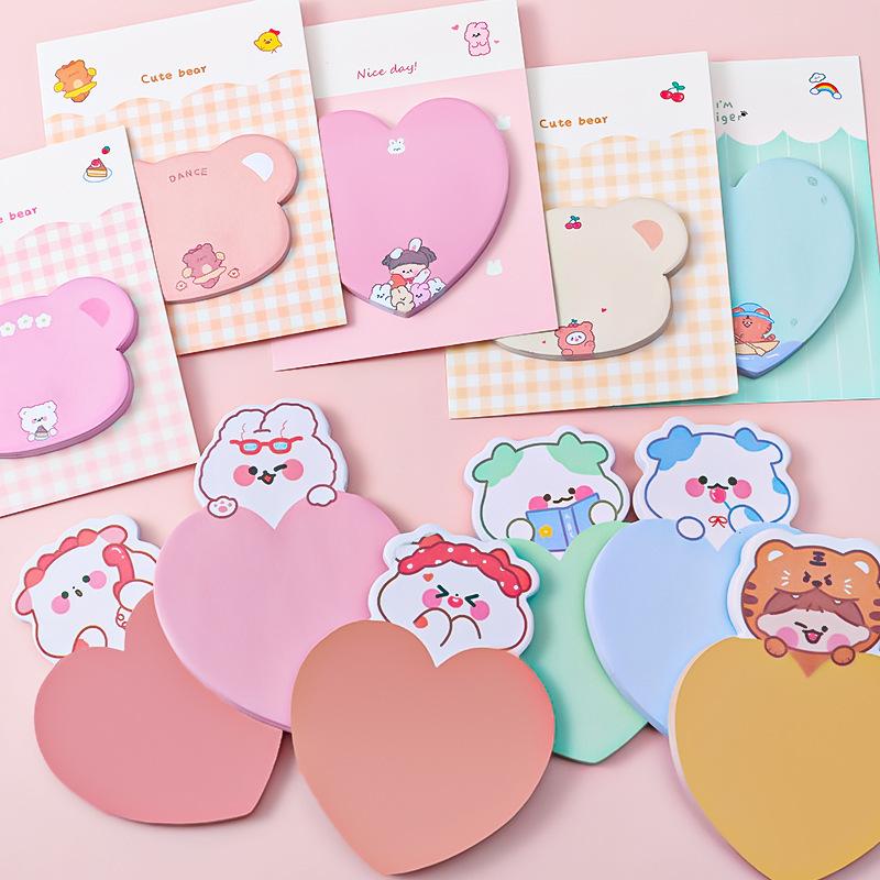 Cheap Love Post-it notes ins cute message Sticky note book Student ...