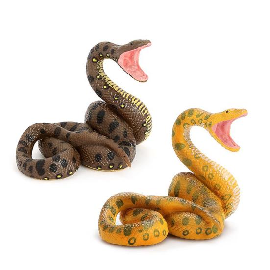 Buy Trick Toy Fall Resistant Eco-friendly Realistic Golden Python Model ...