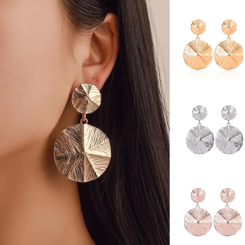 Buy New Exaggerated Round Metal Earrings Three-dimensional Geometric ...
