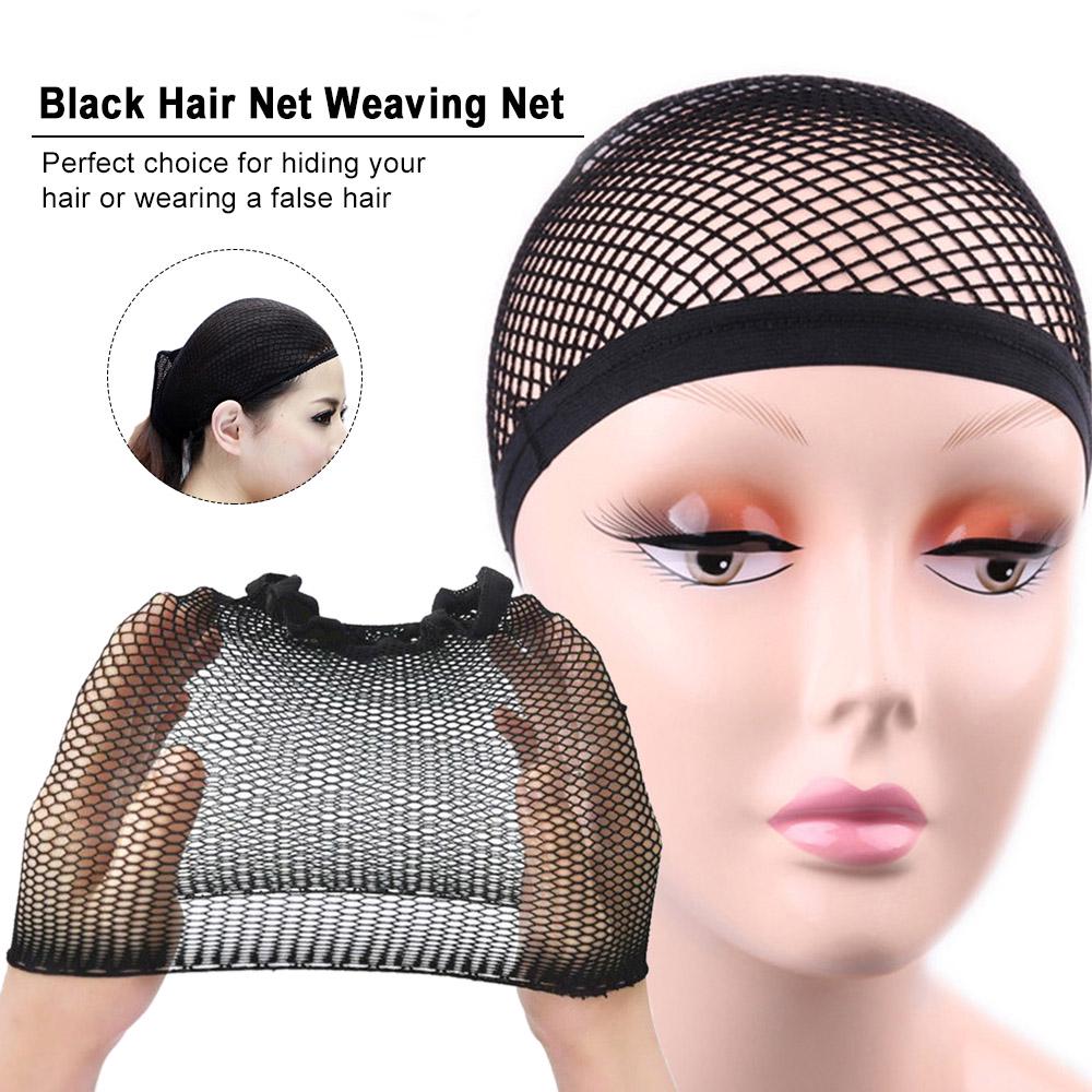 Black Hair Net Weaving Net Black Elastic Strethable Wig Cap Mesh Fishnet Wig Cap uygun fiyatlı ...