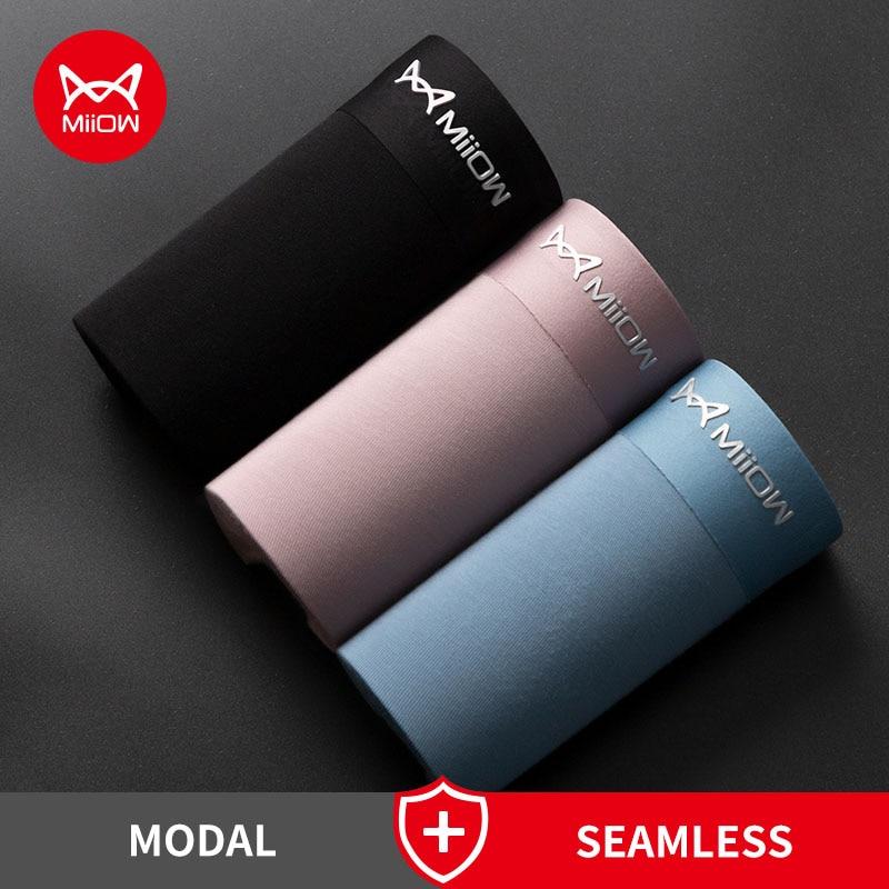 Cheap MiiOW 3Pcs Men Underwear Boxer Shorts Modal Seamless Comfort ...