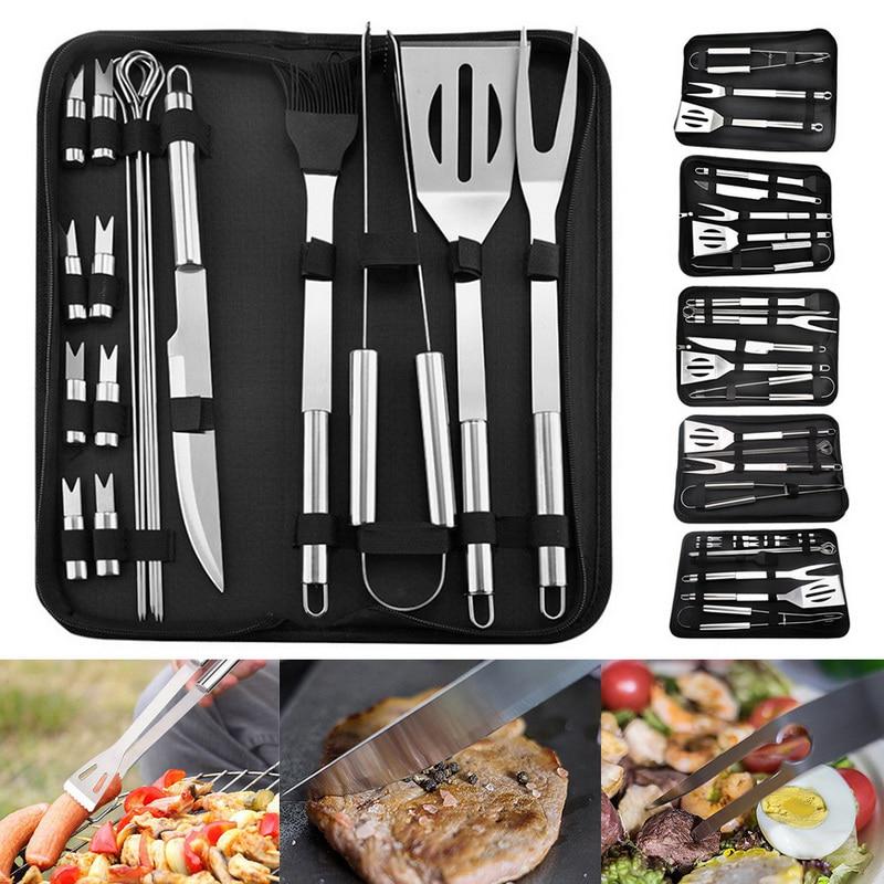 18Pcs Stainless Steel BBQ Tools Set Barbecue Grilling Utensil ...