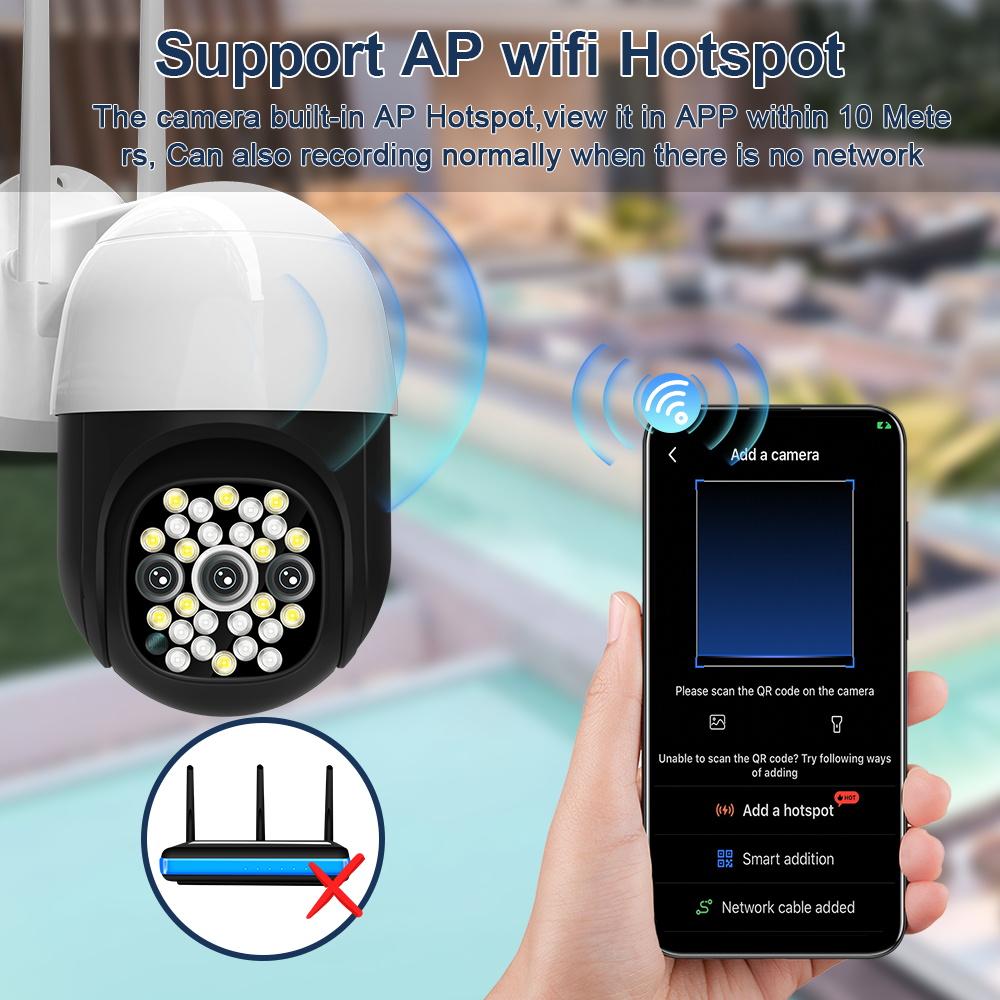 Buy EVKVO Yoosee 5MP 5G WiFi IP Camera 3 Lens PTZ CCTV Security ...