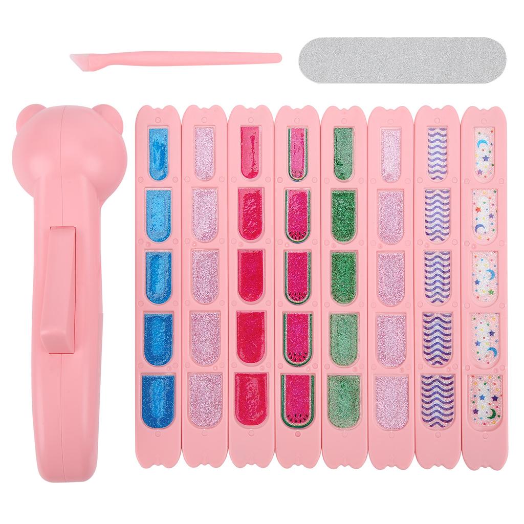 Girls Children DIY Manicure Tool Set Press On Full Cover Beauty Nail ...