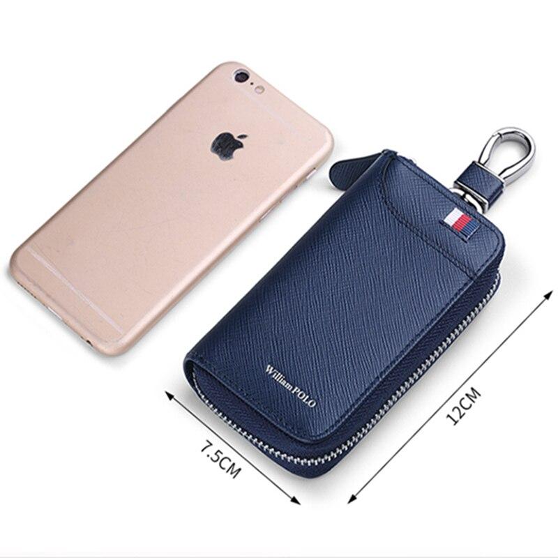 Buy Genuine Leather Keychain Men Key Holder Organizer Pouch Cow Split ...