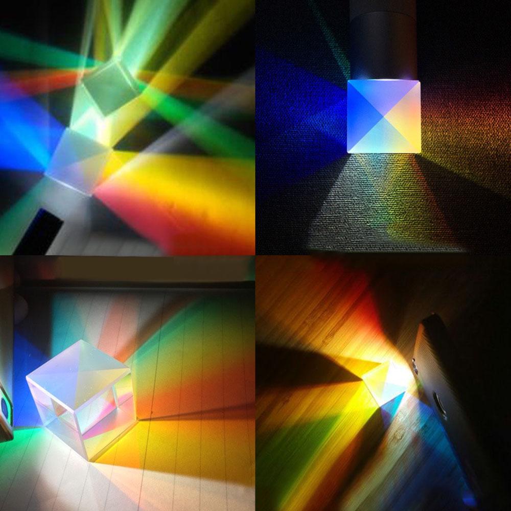 Six-Sided Bright Cube Stained Glass Splitting Prism Experiment Optical ...