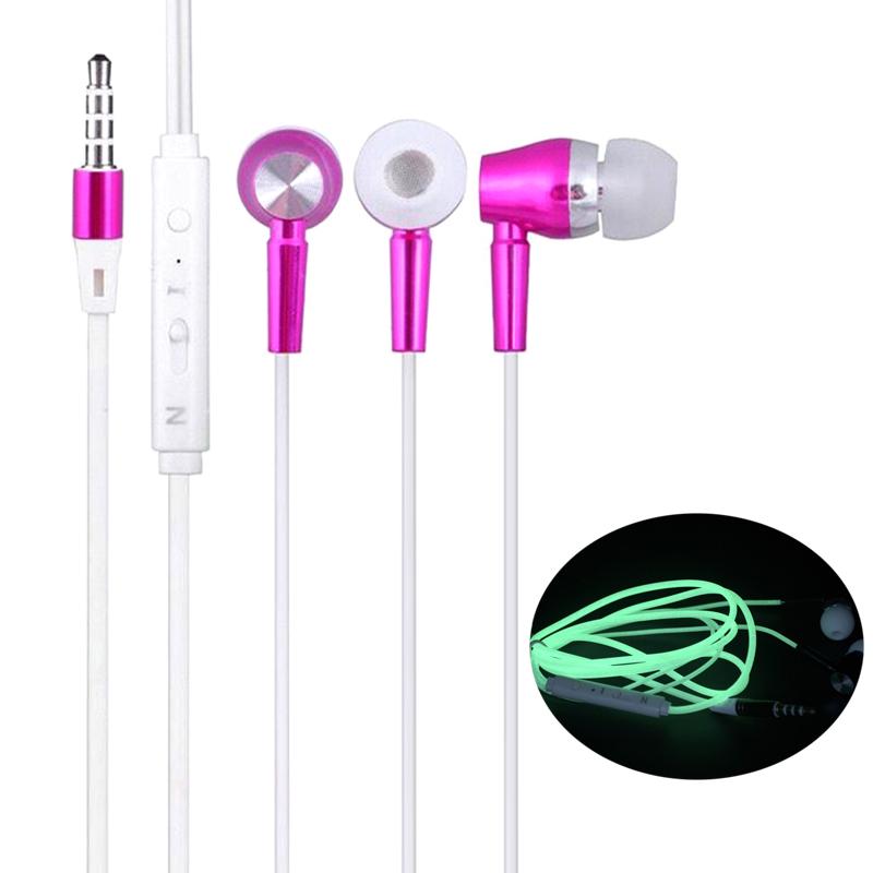Buy 3.5mm In-ear Earbuds Stereo Luminous Earphones Night Light Glowing ...