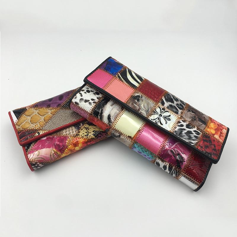 Buy Genuine Leather National Wind Three-fold Women Wallet at affordable ...