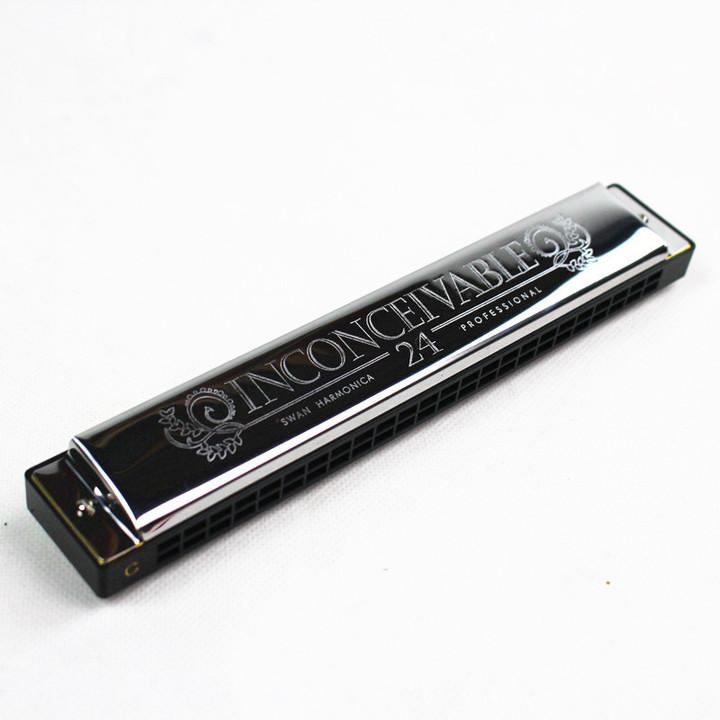 Buy Swan Harmonica Tremolo C Key 24 Holes Tremolo Harmonica Mouth Organ ...