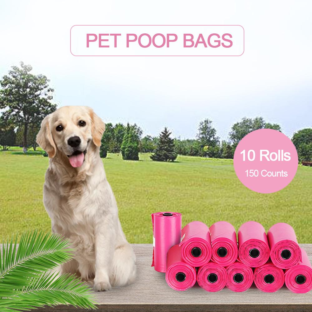 Buy Disposable Pet Poop Bags 10 Rolls 150 Counts Dog Poop Bags Eco ...