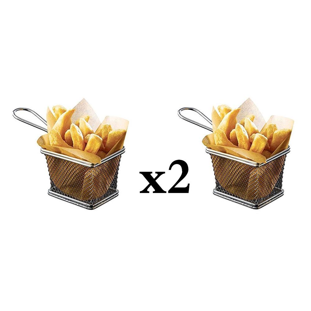 Buy 4pcs Mini Fry Basket Square Stainless Steel Fryer Basket Present ...