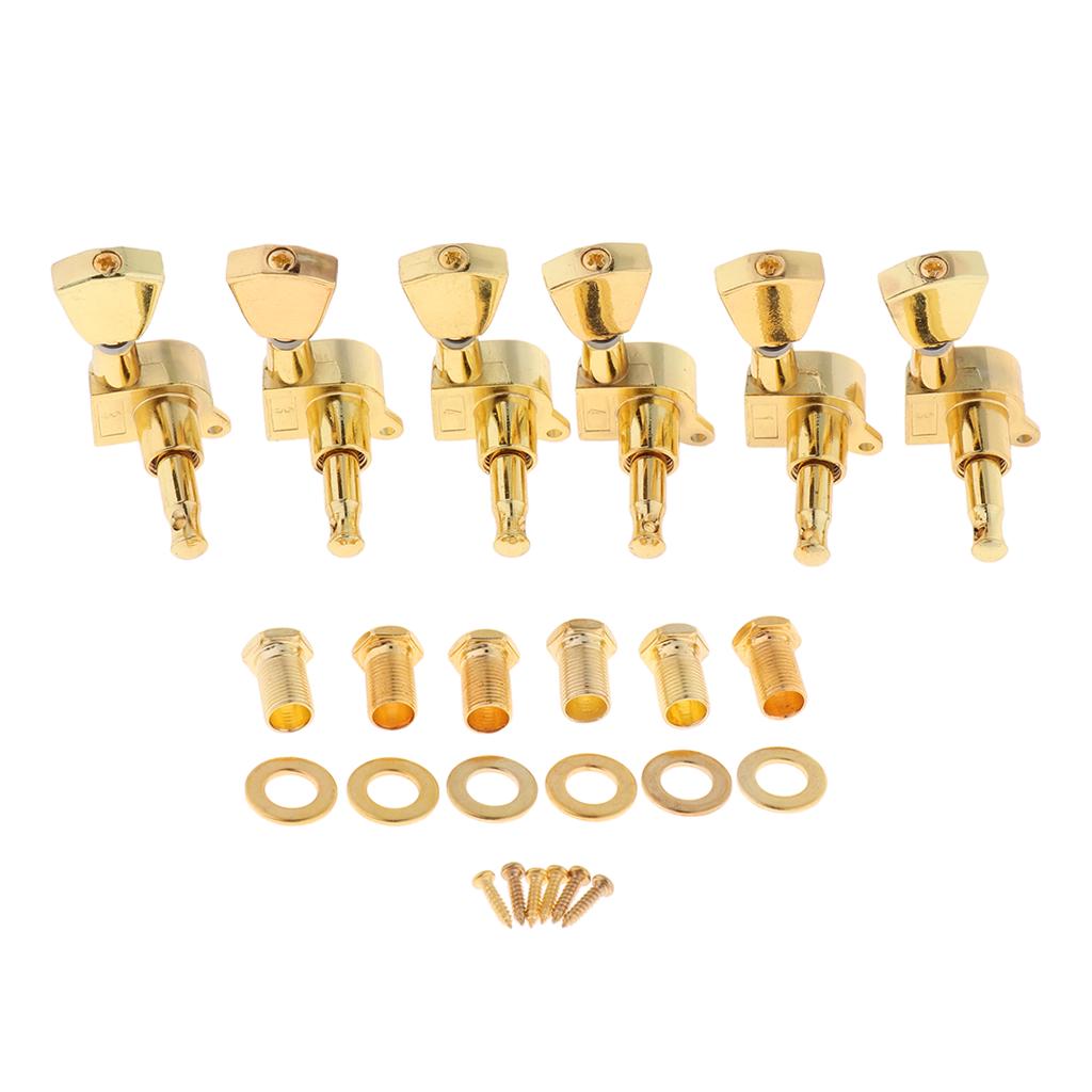 6L Sealed Guitar Tuning Pegs Machine Heads Tuners with Diamond Handle ...