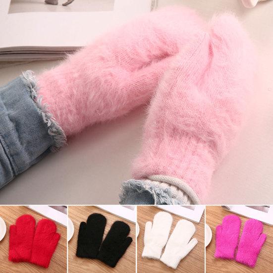 Beautiful Ladies Mittens Cozy Cold Resistant Solid Color Fall Winter ...