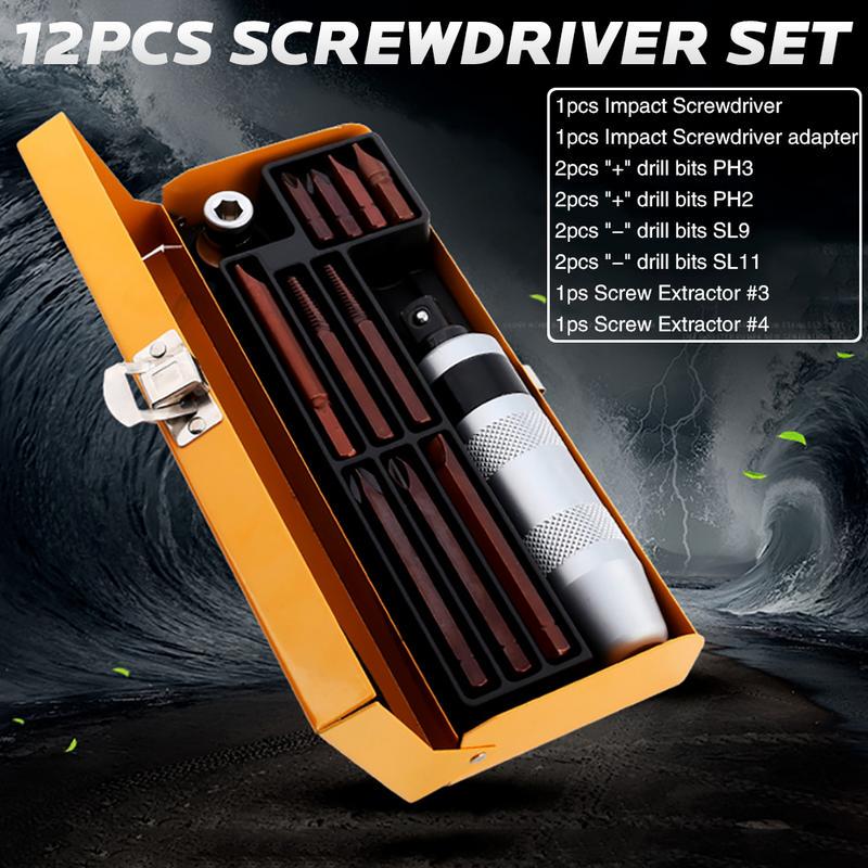 Buy 12PCS Impact Screwdriver Set Industrial Grade Multifunctional ...