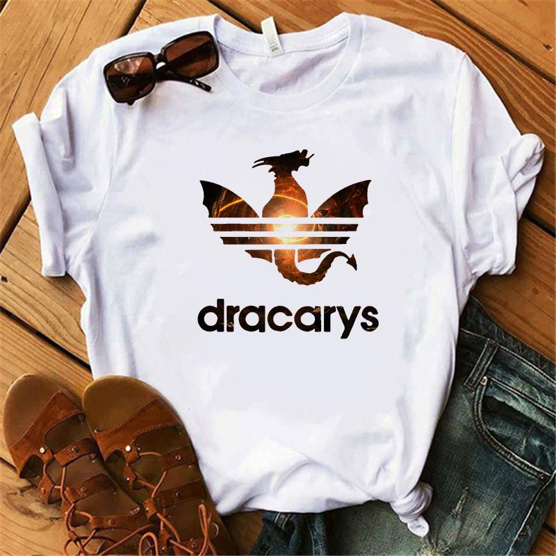 Buy LUSLOS Khaleesi Dragon Print T Shirt Fashion Game of Thrones Women ...