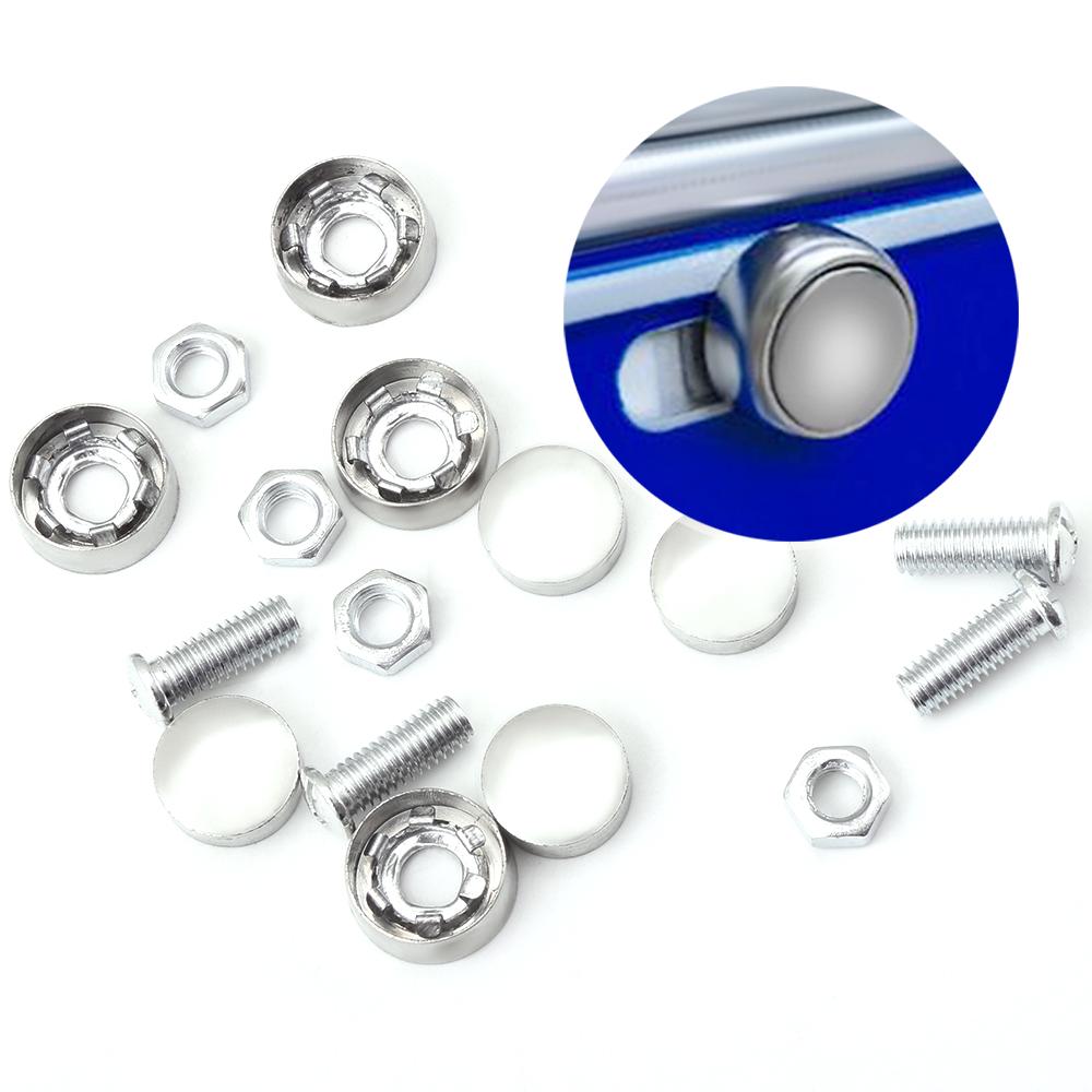 1 Set Universal Car Truck License Plate Frames Tag Cap Domestic Metal ...