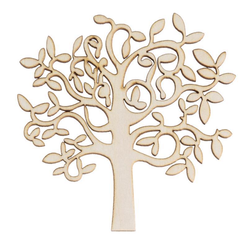 Cumpără 10pcs Wooden MDF Tree Shape for Family Tree Crafts la prețuri ...