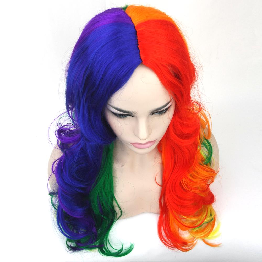 Buy Colorful Wig Long Wavy Synthetic Hair Party Cos Party Hair Cosplay ...