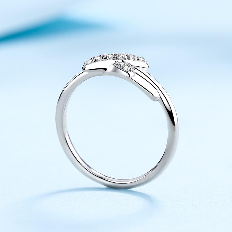 Cheap S925 sterling silver women's platinum-plated pt950 X letter diamond ring moissanite ring ...