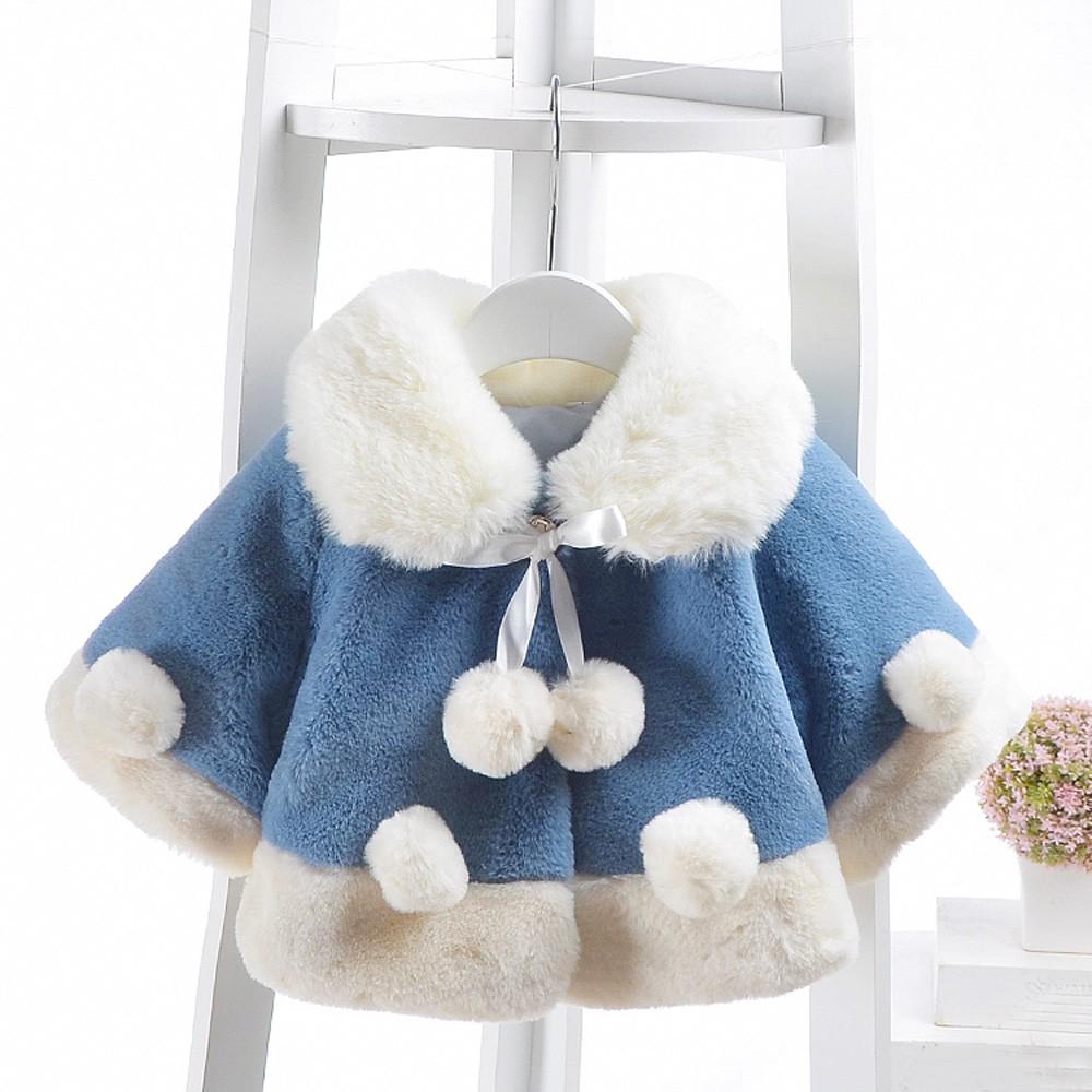 Buy [ML] Baby Infant Girls Autumn Winter Velvet Coat Cloak Jacket Thick ...