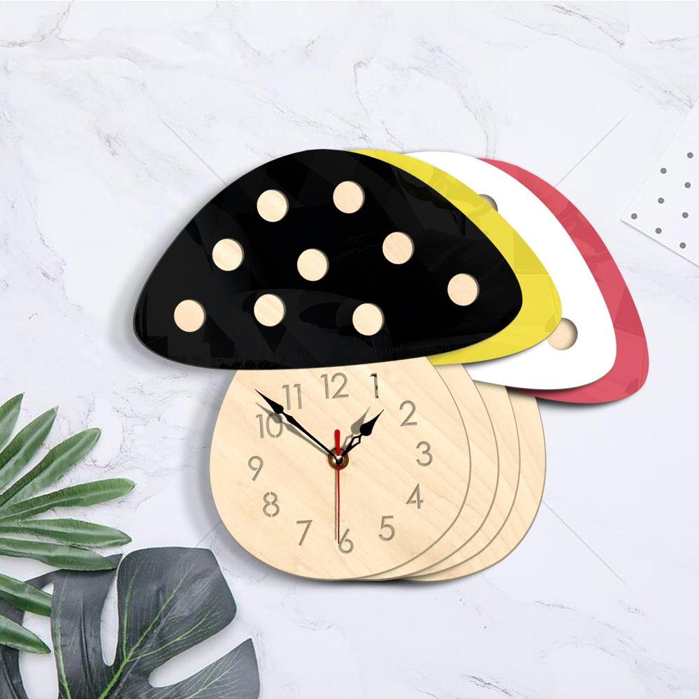 Buy Mushroom Clock DIY Wall Clock Creative Cartoon Wall Acrylic Clock ...