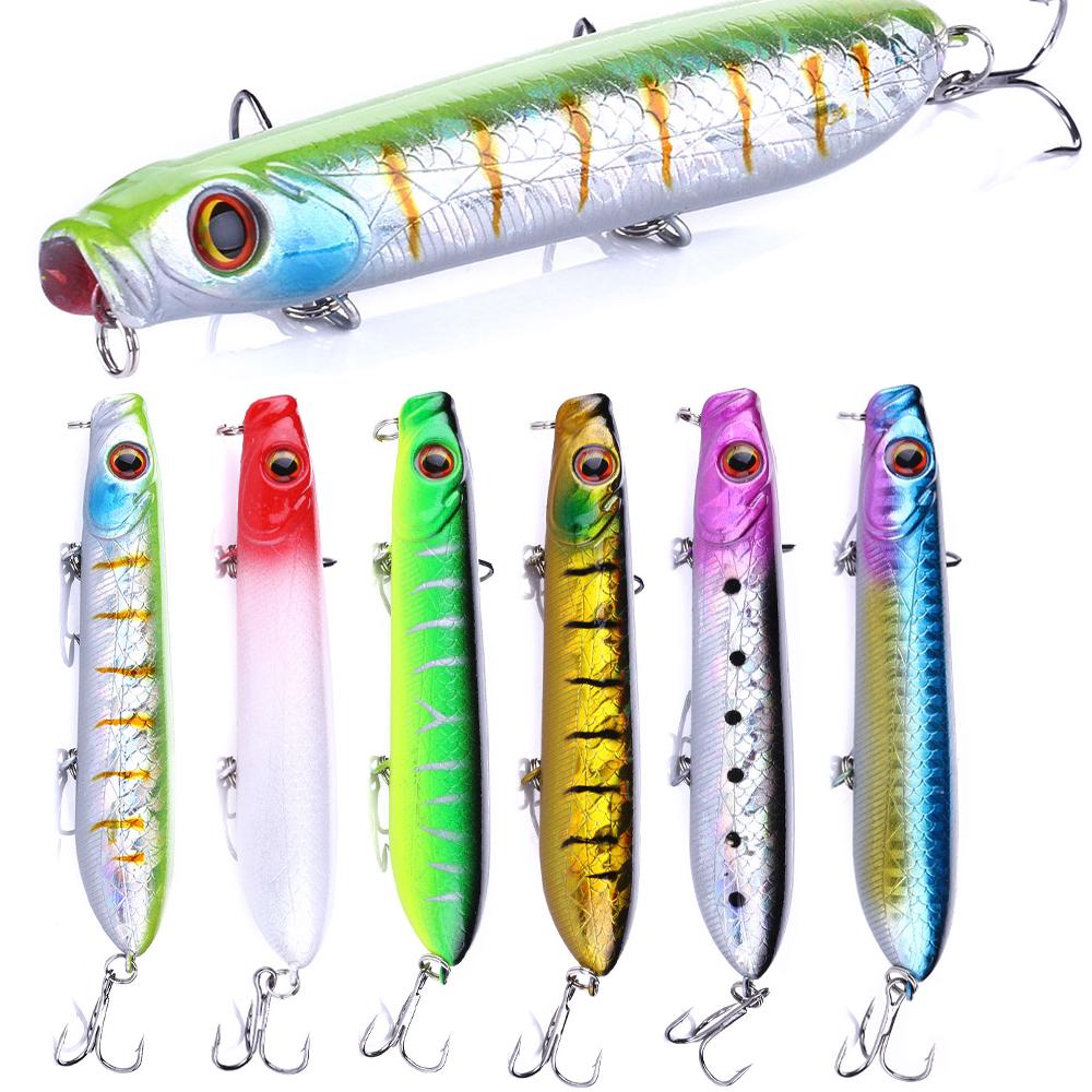 Hengjia 1pc/6pcs Wobbler Fishing Lure Bionic Bass Pike Popper Bait Hard Plastic Fishing Tackle ...