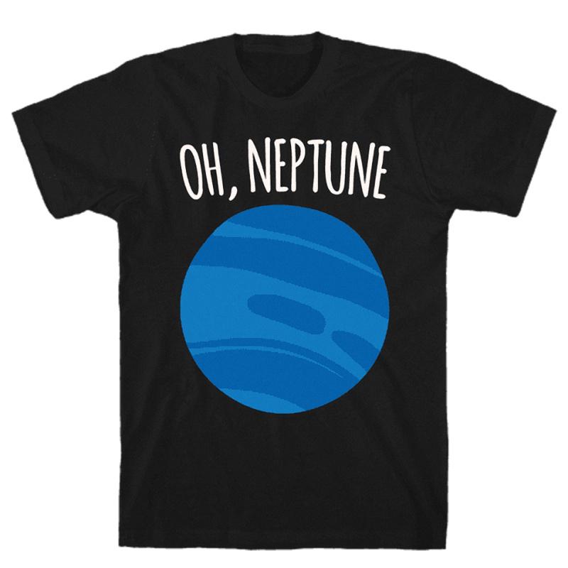 Buy Men's Cotton Printoh Neptune White Print Black Tee at affordable ...