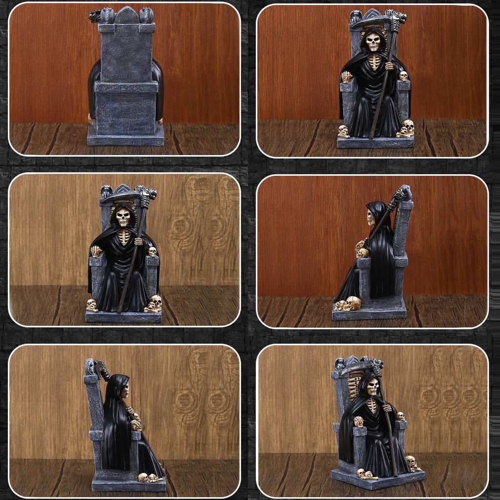 Buy Black Holy Death Statue Halloween Desktop Decoration Resin ...