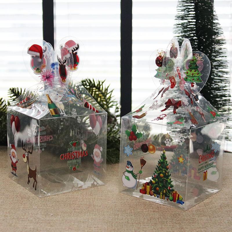Buy 5pcs Santa Xams Tree Pattern Christmas Gift Box Transparent Candy ...