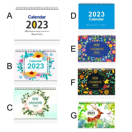 Buy Wide Application 2023 Desk Calendar Floral Print Novel Daily ...