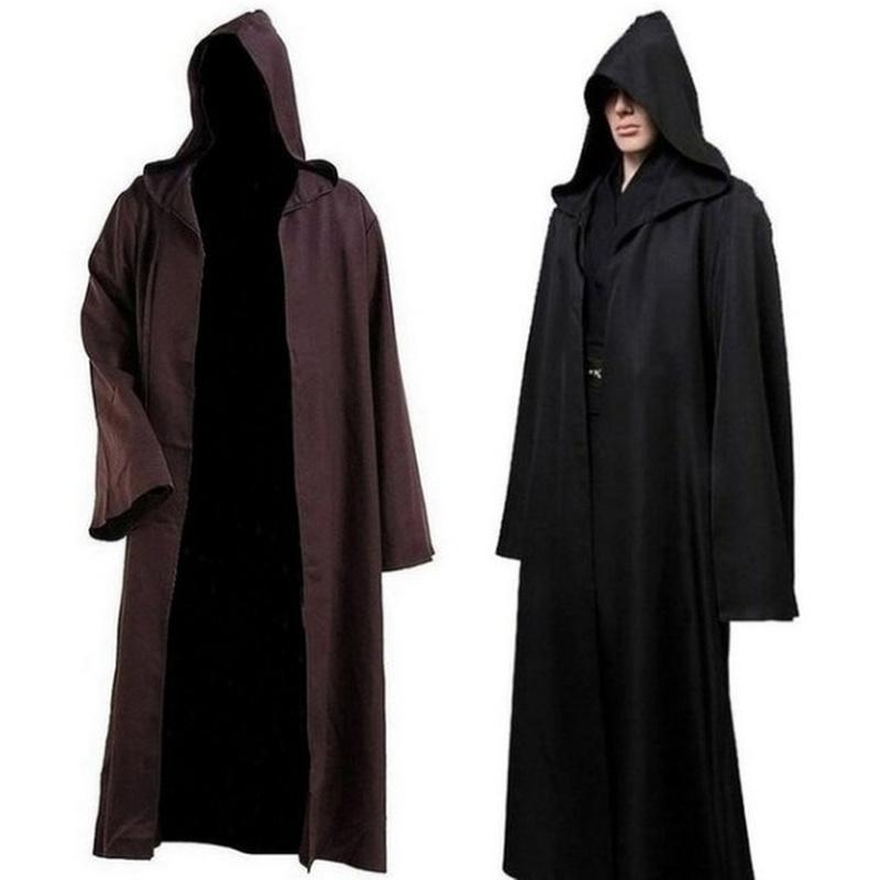 Buy Jedi Costume Adult Black Jedi Robe Hoodie Cloak Men Women Halloween ...