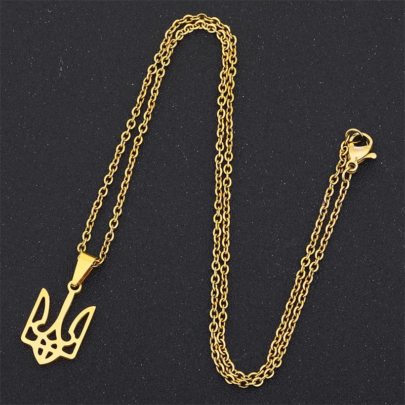 Cheap Creative Ukraine Flag Pendant Necklaces Trident Design National ...