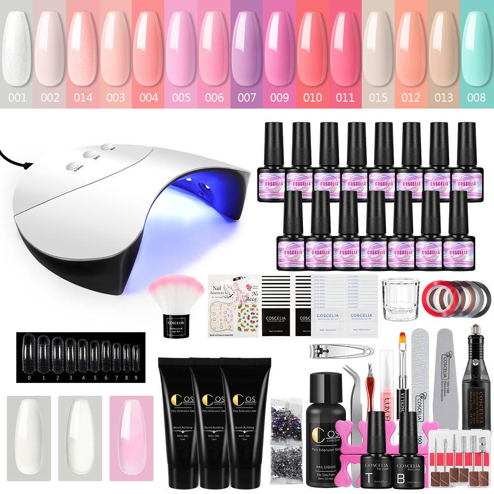 Buy Gel Nail Kit Full Manicure Set With Gel Polish UV Led Lamp Quick ...